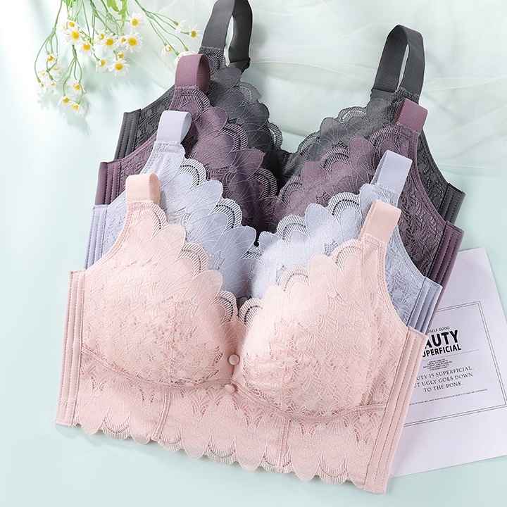 【狸曉媄】大尺碼內衣 34-46BCD全罩杯 專櫃同款 蕾絲無鋼圈 大罩杯胸罩 超薄蕾絲款集中收副乳 超薄杯內衣胸罩 | 蝦皮購物