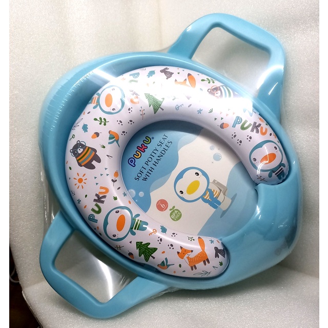 PUKU 藍色企鵝 飛機把手學習便座 兒童馬桶便座 1入 P17415 | 蝦皮購物