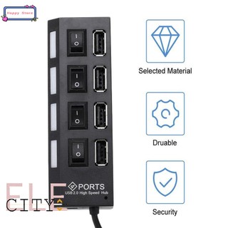 High Speed 4 Port USB 2.0 External Multi Expansion Hub with | 蝦皮購物