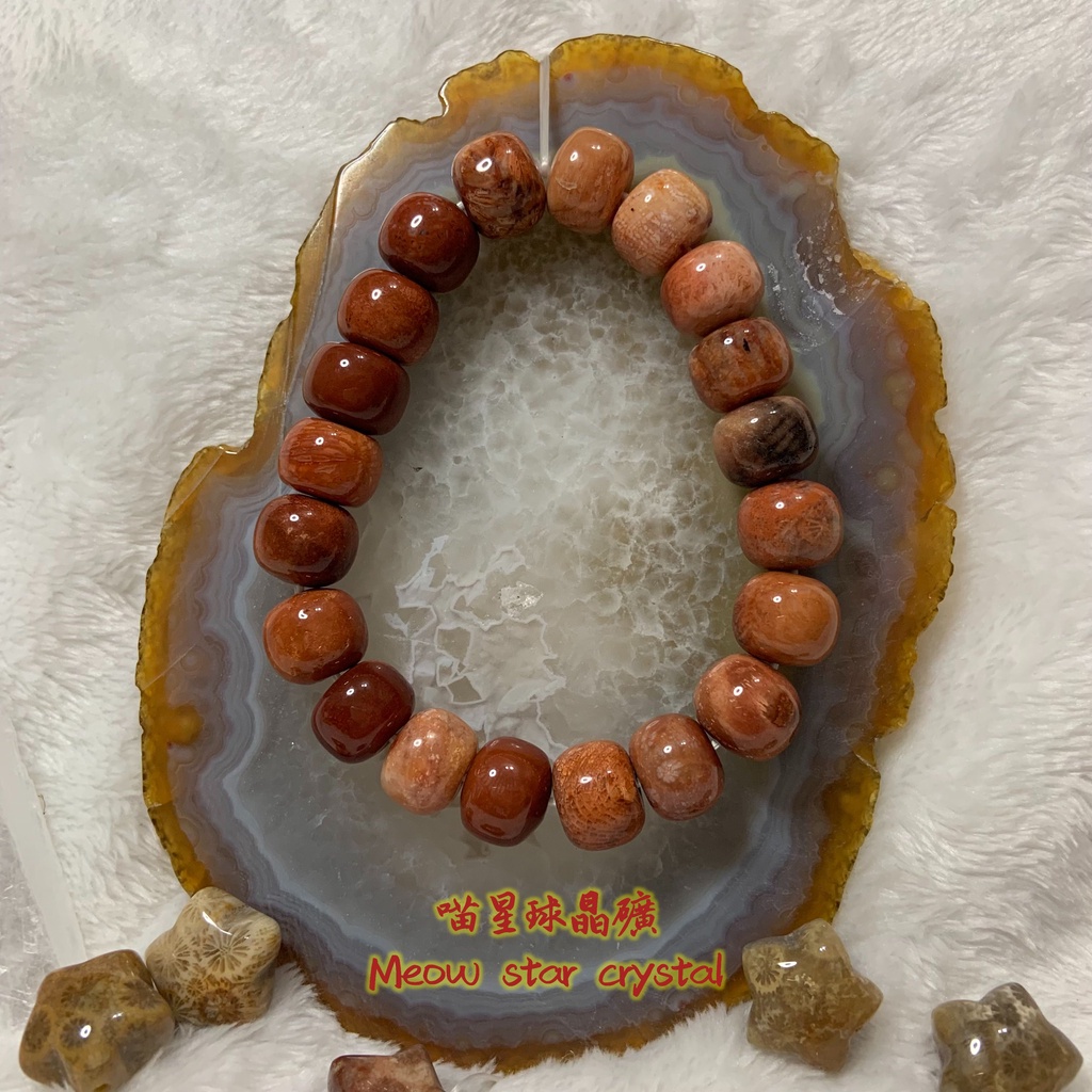 喵星球晶礦•Meow Star Crystal 】 珊瑚玉｜老型珠｜手串｜檸檬片｜雛菊花｜天然｜一物一拍 | 蝦皮購物