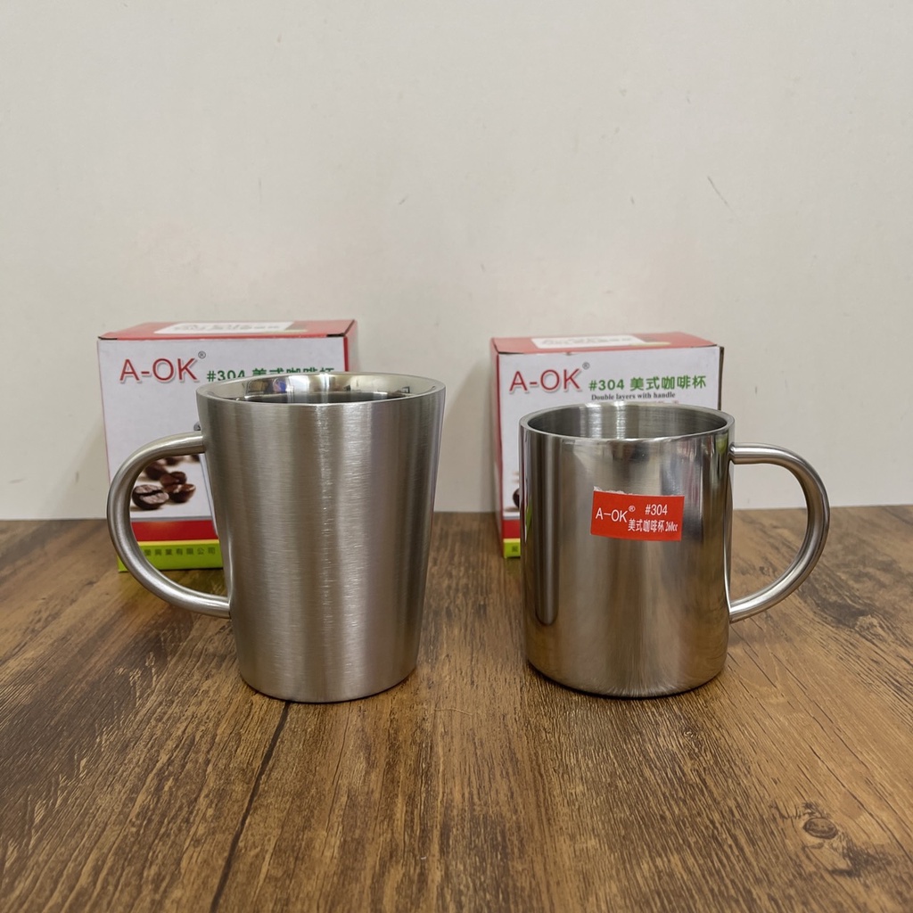 酷嚕嚕 A-OK 美式雙層隔熱咖啡杯 260/360ml 隔熱杯 口杯 | 蝦皮購物
