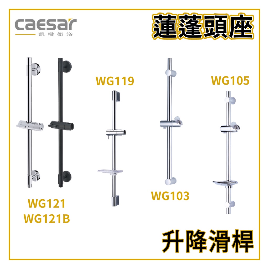 〖Caesar 凱撒衛浴〗滑桿 WG121 WG119 WG103 WG105 升降滑桿 不鏽鋼 蓮蓬頭座【鋐欣】 | 蝦皮購物