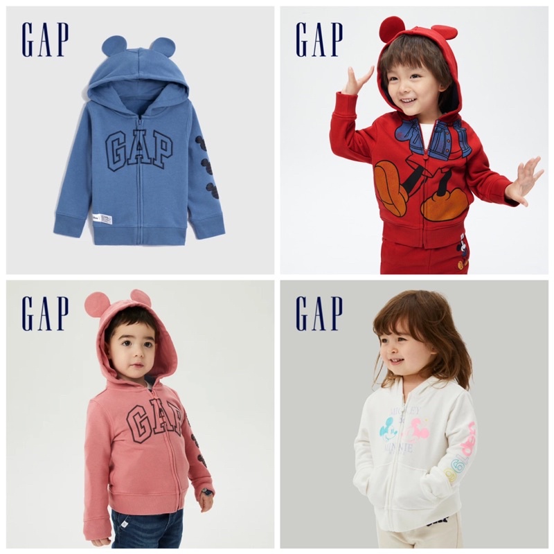 全新 Gap x Disney 新品 迪士尼 正品 幼童 LOGO 徽標 內圈織 連帽外套 米奇 熊耳外套 現貨 | 蝦皮購物