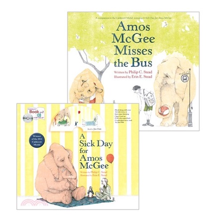 Amos McGee Misses the Bus / A Sick Day for Amos McGee (1精裝+1平裝有聲書 ...