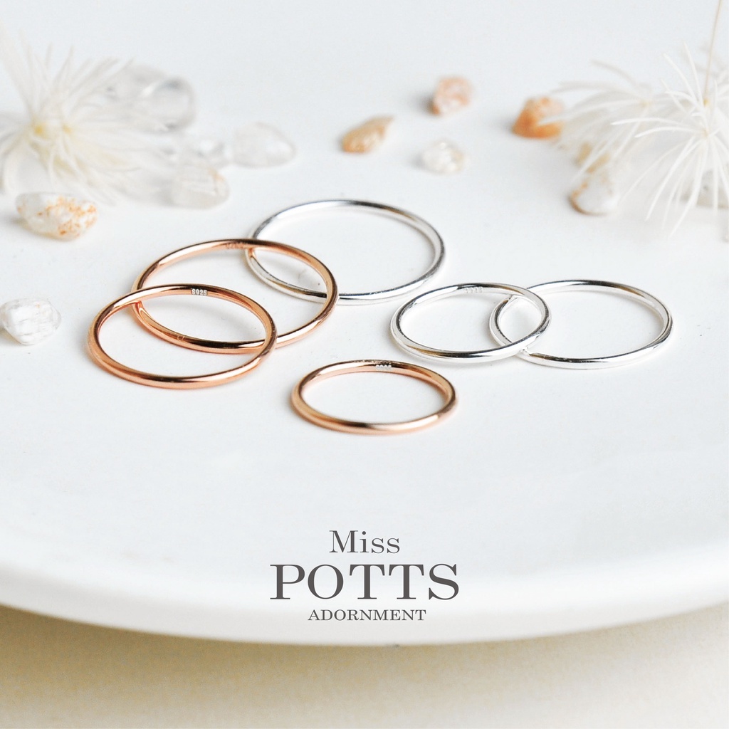 MissPotts｜Polly 1.2超細素面線戒 可加持 S925純銀戒指 純銀飾品 尾戒 對戒 防小人 可疊戴 | 蝦皮購物