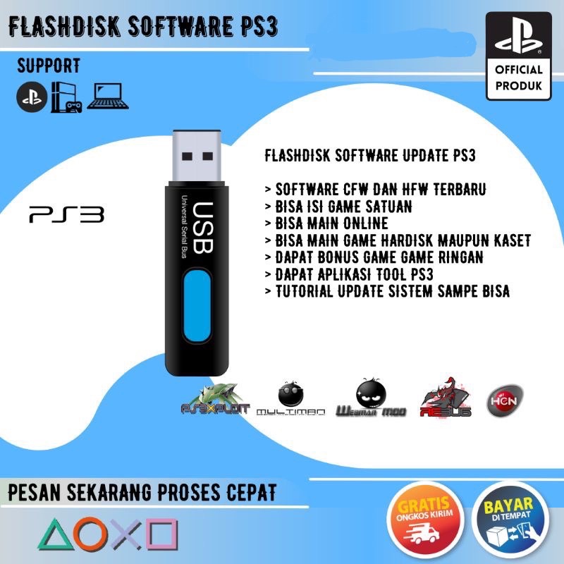 FLASHDISK ORIGINAL UPDATE UNTUK PS3 CFW/HFW/HEN PS3 | 蝦皮購物