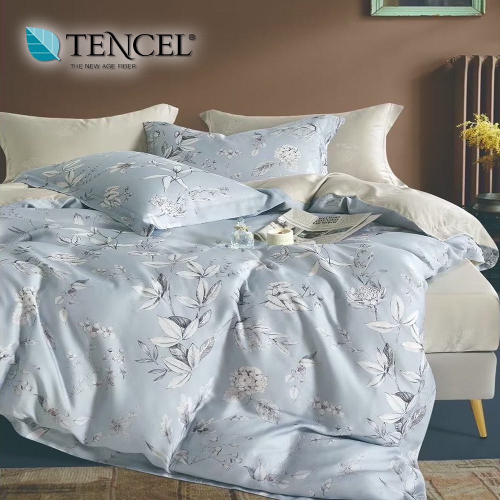 40支100%純天絲TENCEL【單人 雙人 加大 特大組合】規格可選 35公分 床包四件組 床罩七件組 伊人淺笑 | 蝦皮購物