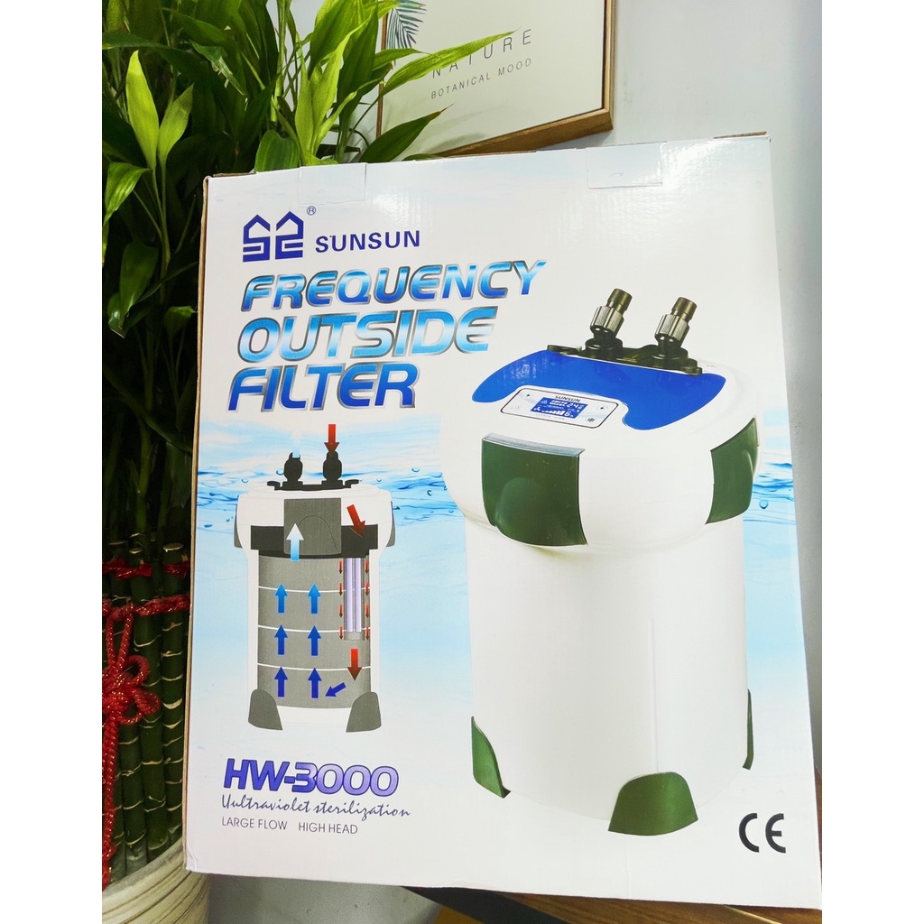 ⭐️大洲水族⭐️森森圓桶 HW-3000/HW-5000 智能電子變頻UV殺菌燈9W+油膜過濾(除藻.除油膜)圓筒過濾 | 蝦皮購物