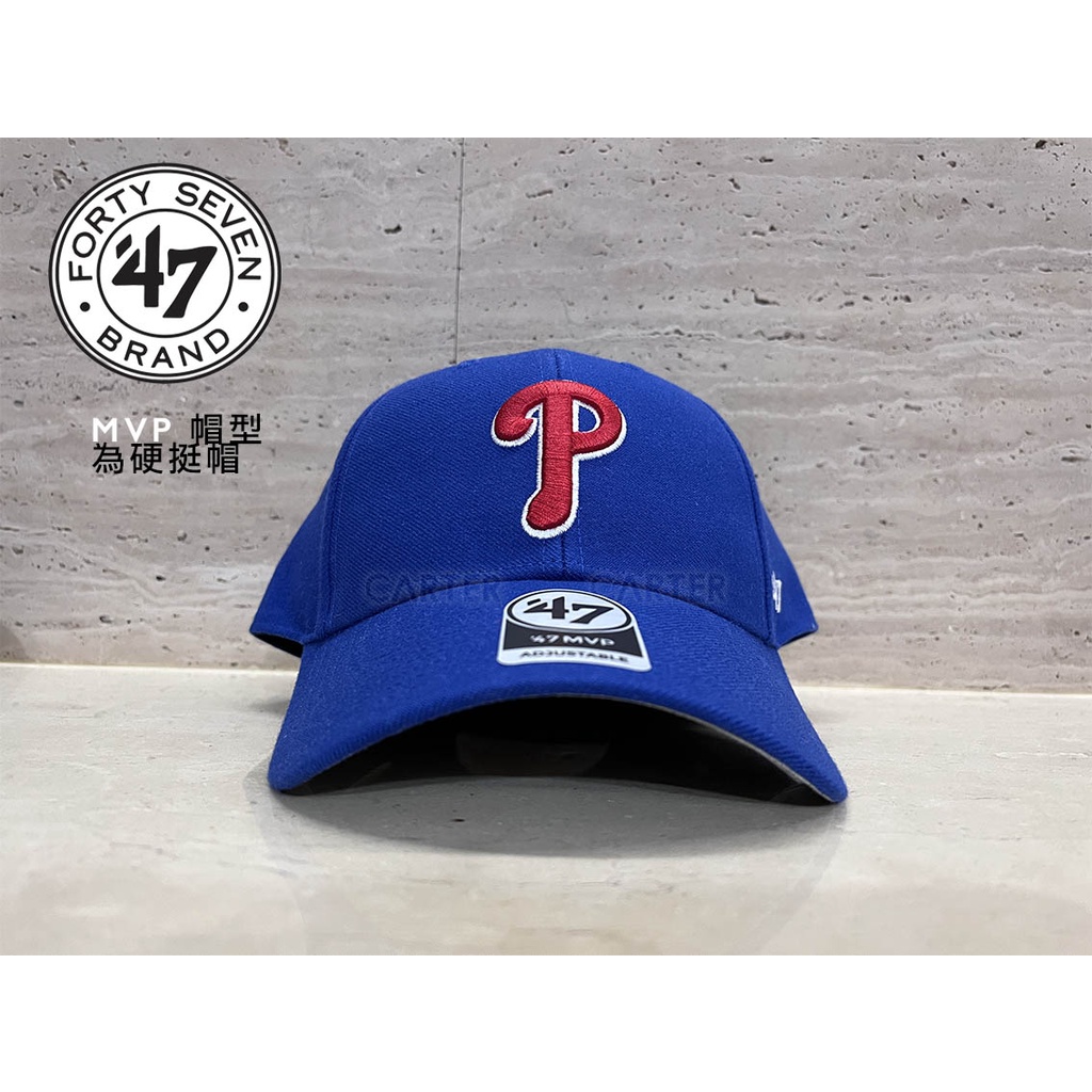 47 Brand x MLB 費城費城人 Philadelphia Phillies MVP 硬挺寶藍色老帽 | 蝦皮購物