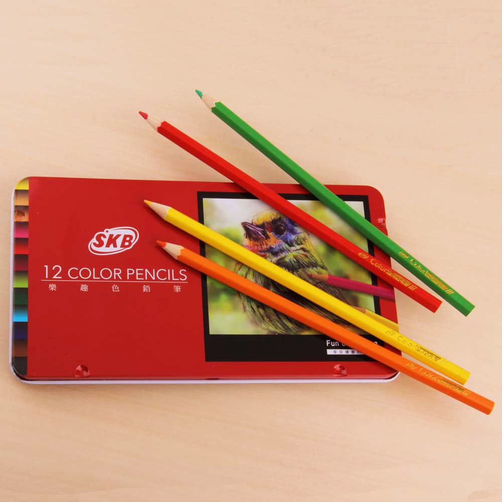 SKB NP-240 NP-120 樂趣色鉛筆 彩色鉛筆 六角色鉛筆 鐵盒 好愛買 色鉛筆 繪圖 素描 | 蝦皮購物