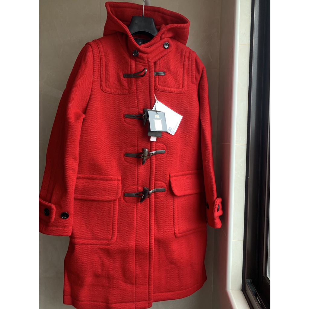INED 日本製 紅色牛角釦外套 11號 | 蝦皮購物