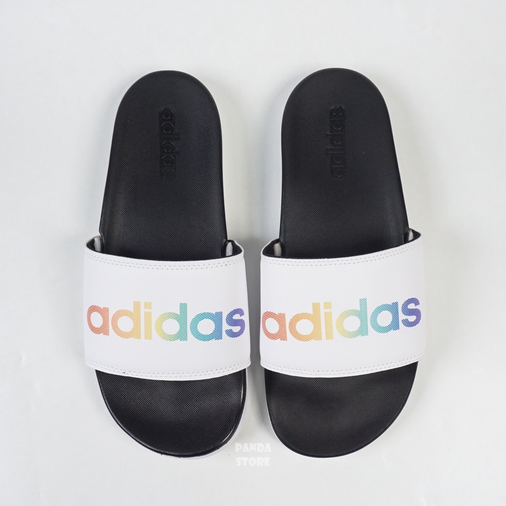 胖達）ADIDAS ADILETTE COMFORT 軟底 彩虹LOGO 運動 拖鞋 H02488 白 男女鞋 | 蝦皮購物