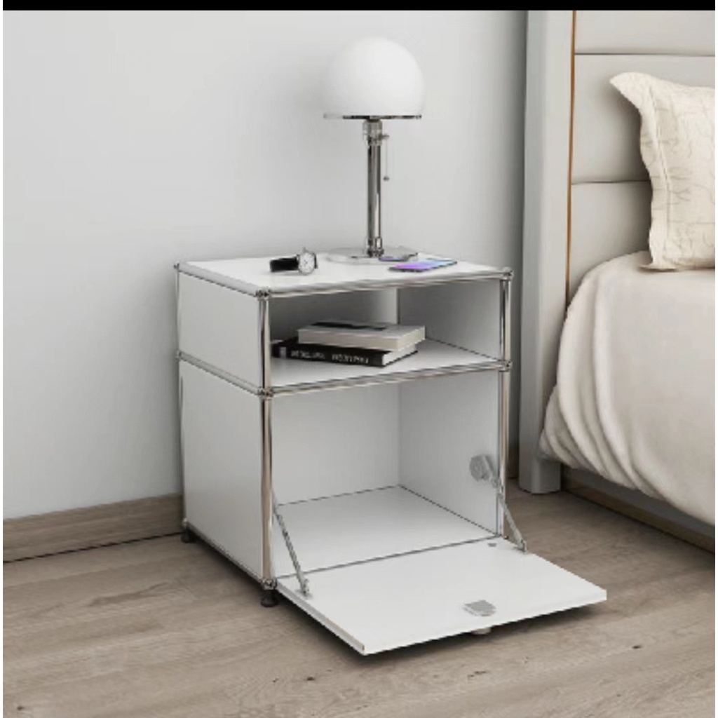 usm現代簡約不銹鋼置物架玻璃架多層可移動客廳餐廳落地ins床頭櫃 床頭櫃 抽屜櫃 置物櫃 邊櫃 收納櫃 VMBP | 蝦皮購物