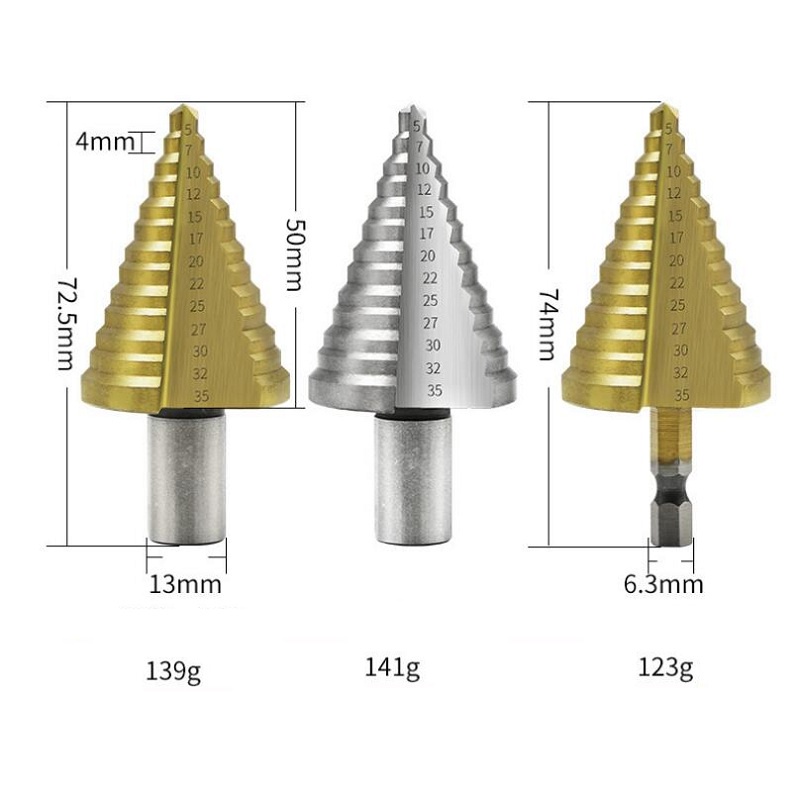 【現貨】HSS 4241 5-35mm 各種高速鋼階梯鑽鑽孔擴孔器寶塔鑽木工鐵板鑽孔鑽 | 蝦皮購物