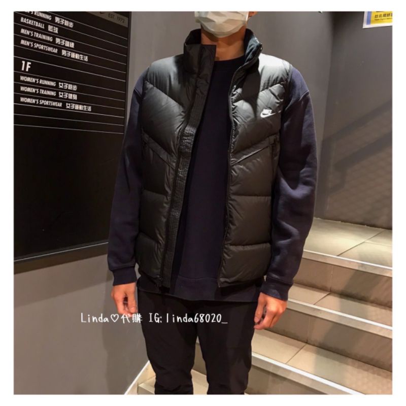 Linda ️代購 NIKE NSW 羽絨 背心 無袖 保暖 背心 馬甲 FB8184-010 黑 男 | 蝦皮購物