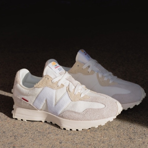 【R-MAN】New Balance 327 拼接 麂皮 奶油杏色 NB327 復古鞋 慢跑鞋 MS327FG | 蝦皮購物