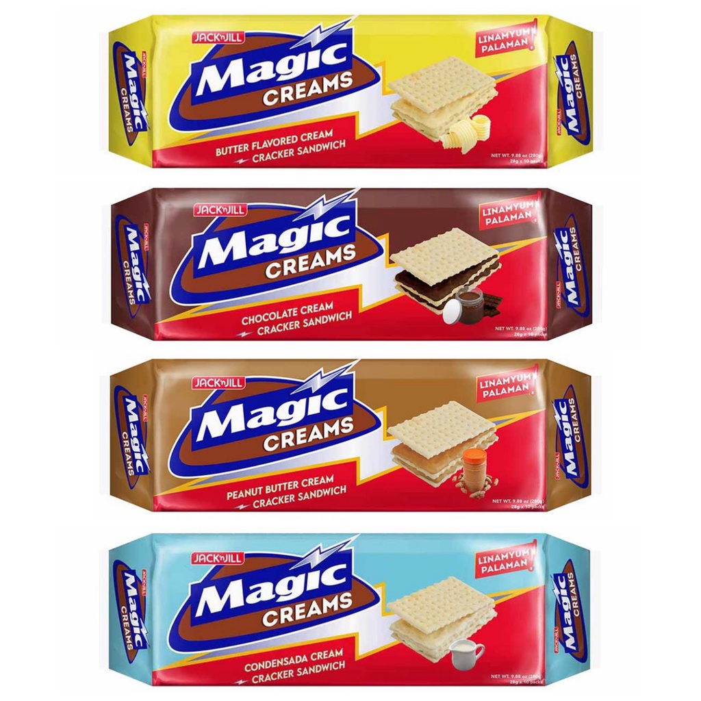 菲律賓 JACK 'N JILL Magic Creams 花生 巧克力 奶油 夾心 餅乾 28g*10pc | 蝦皮購物