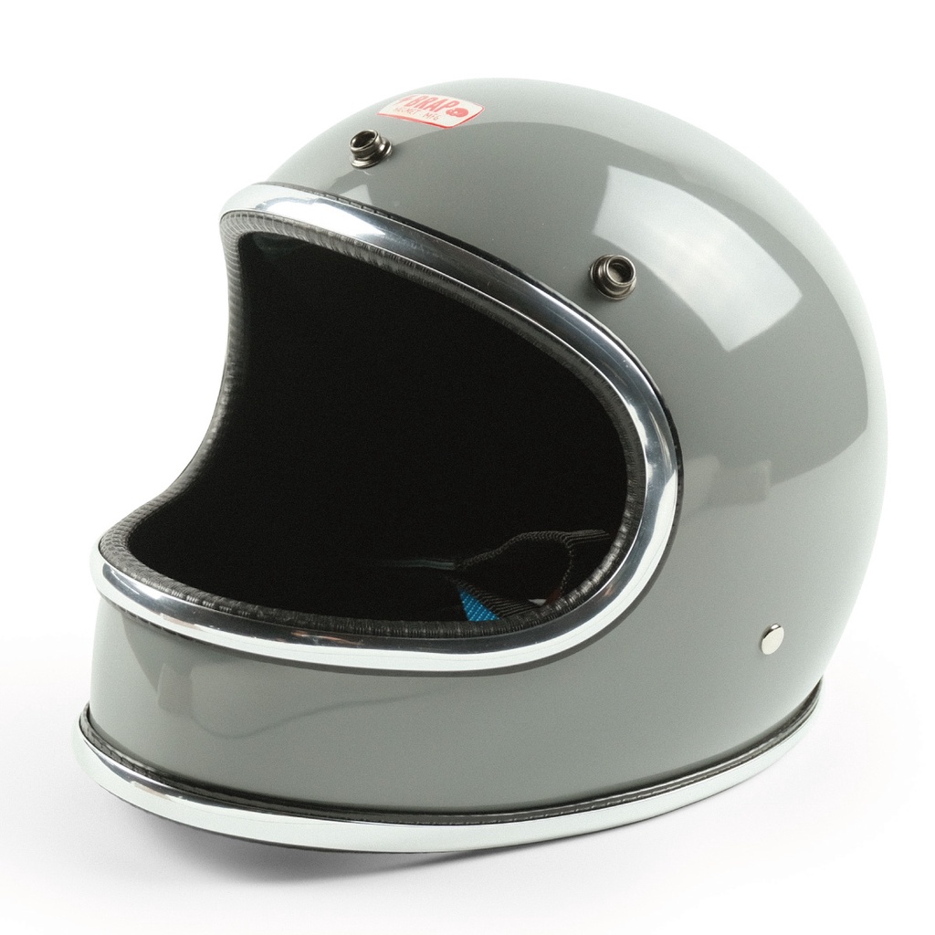 【Knockout】Brap Helmet 小帽體 復古 安全帽 玻璃纖維 灰 樂高帽 全罩 烤漆 銀邊 | 蝦皮購物
