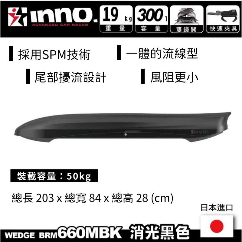 【野道家】INNO WEDGE 660 BLACK 車頂箱-消光黑 | 蝦皮購物
