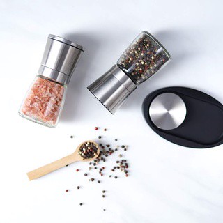 [TFD] VKCHEF 不銹鋼 岩鹽 研磨器 胡椒 海鹽 香料罐 胡椒罐 鹽罐 硅膠廚具 耐熱 喬遷禮 入厝禮 | 蝦皮購物