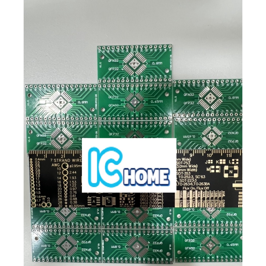 ICHOME QFP32 TQFP32 轉 DIP32 PCB 轉接版 0.8mm 0.65mm 通用 現貨 | 蝦皮購物