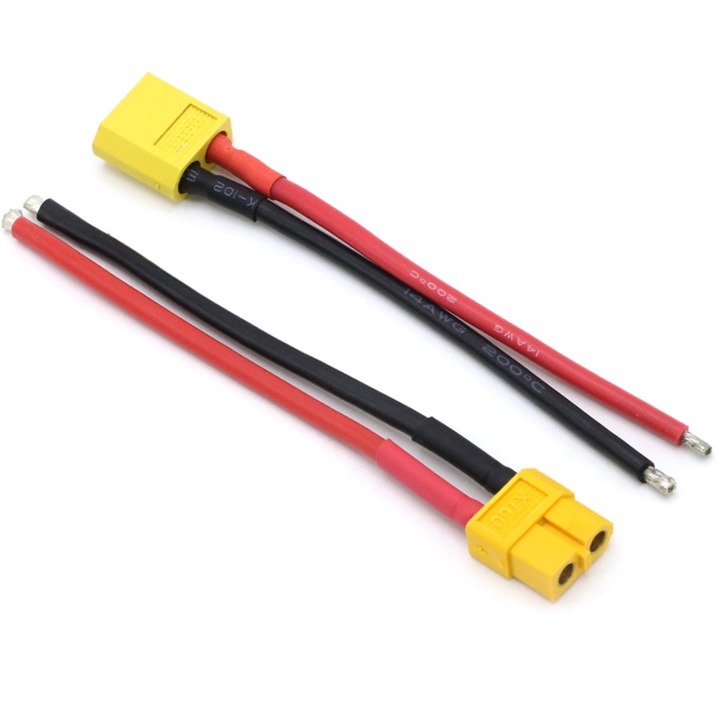 XT60 XT30 T XT90 MPX 插頭連接器公/母連接器插頭,帶 14 /18AWG 矽膠線 100mm,用於 | 蝦皮購物