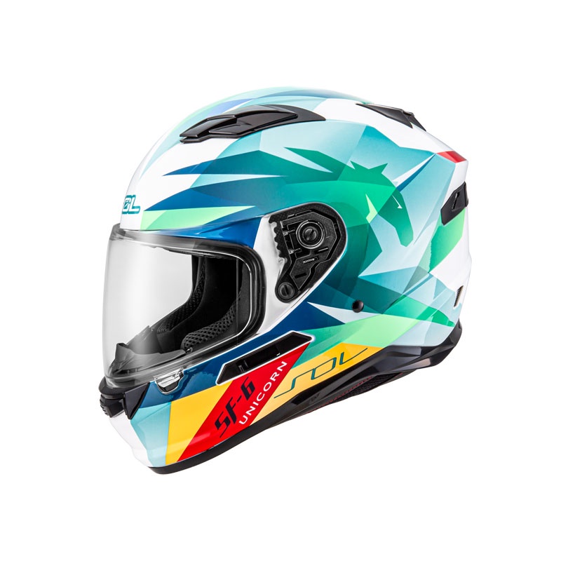 【SOL Helmets】SF-6全罩式安全帽 (獨角獸_白/綠) ｜ SOL安全帽官方商城 | 蝦皮購物