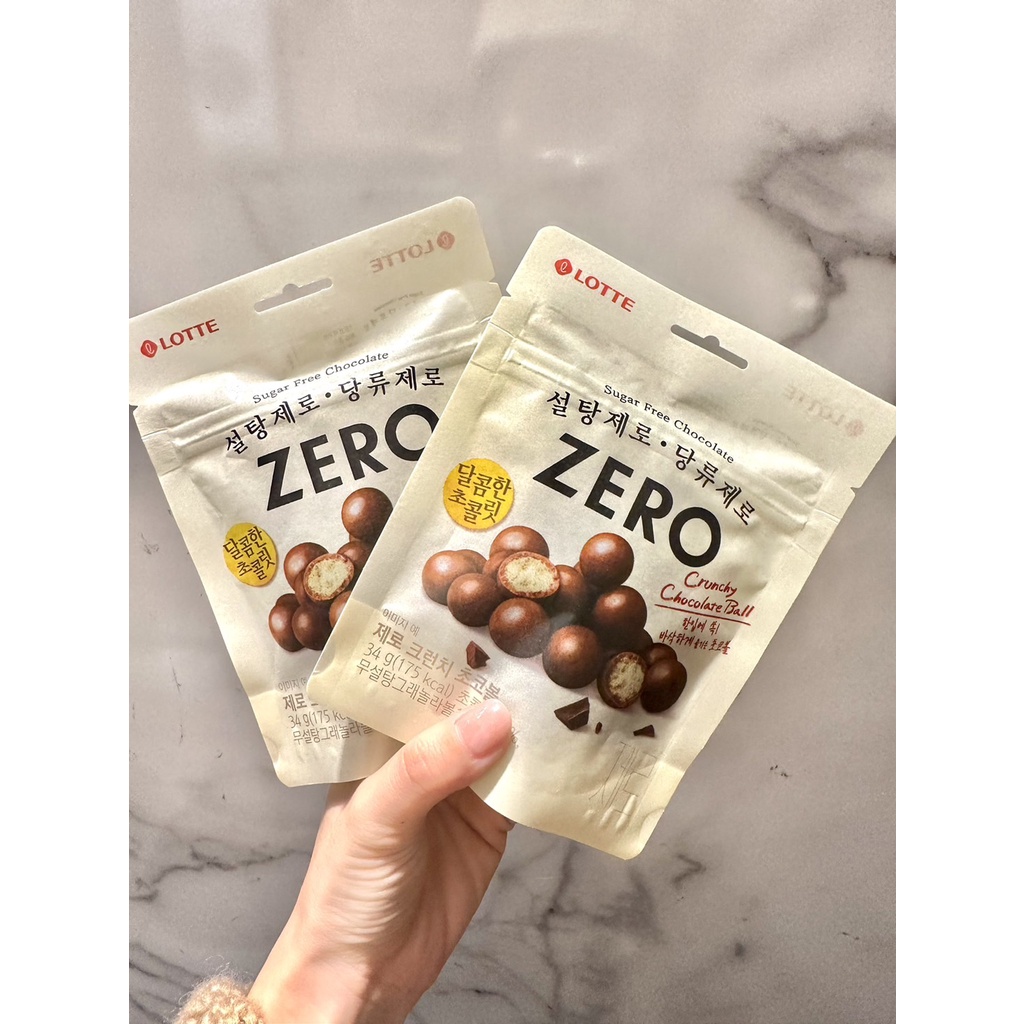 (假日有出貨) LOTTE ZERO 無糖巧克力脆球 140g 34g 14g 巧克力球 樂天無糖系列《贈品多多家》 | 蝦皮購物