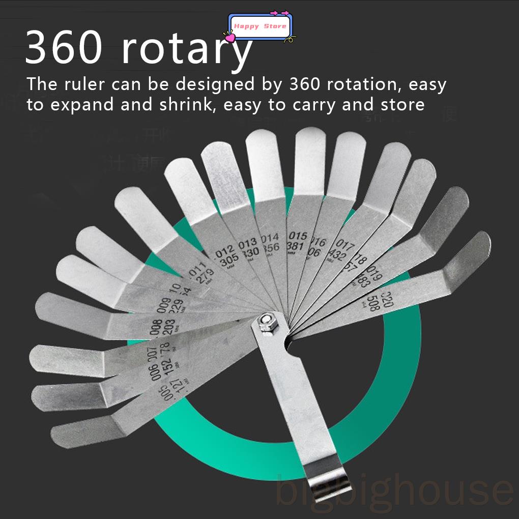 16pcs/set Metric Inch Offset Feeler Gauge Stainless Steel Th | 蝦皮購物