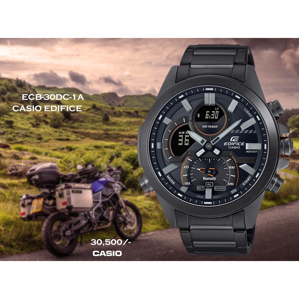 CASIO專賣店公司貨附保證卡及發票EDIFICE 藍牙計時器 賽車運動 俐落黑 ECB-30DC-1A | 蝦皮購物
