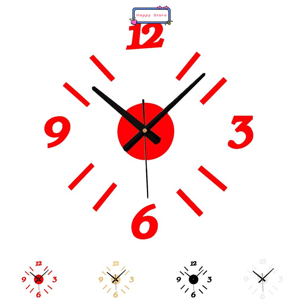 Four colors DIY Numbers Wall Clock Acrylic Mirror Watches | 蝦皮購物