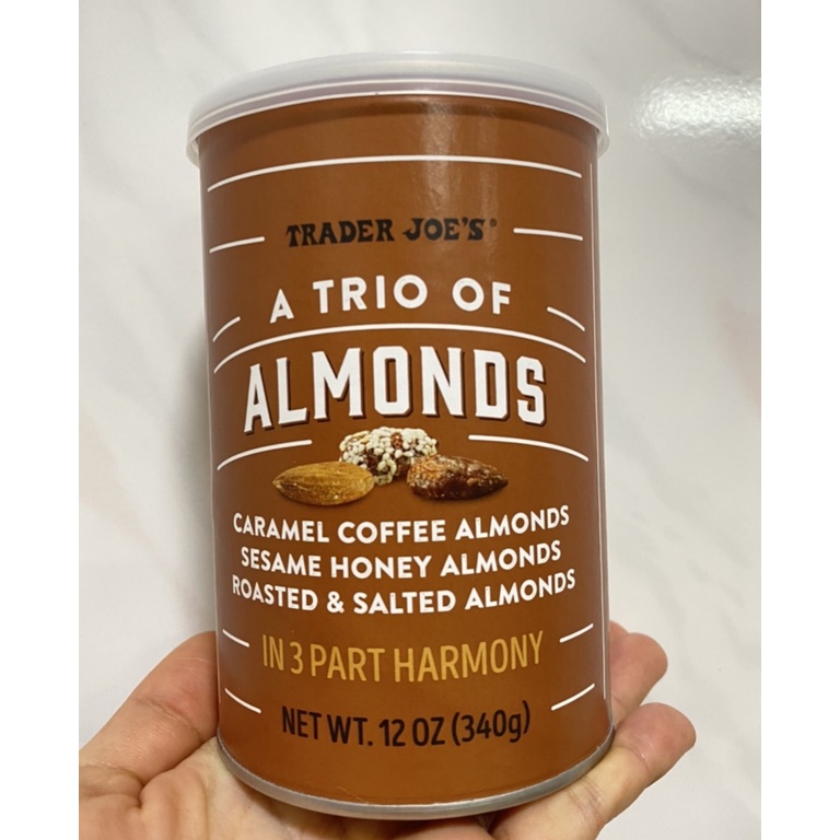 [台灣現貨] 🇺🇸Trader Joe's 杏仁三重奏 Trio of Almonds 堅果 焦糖咖啡/芝麻蜂蜜/海鹽 | 蝦皮購物