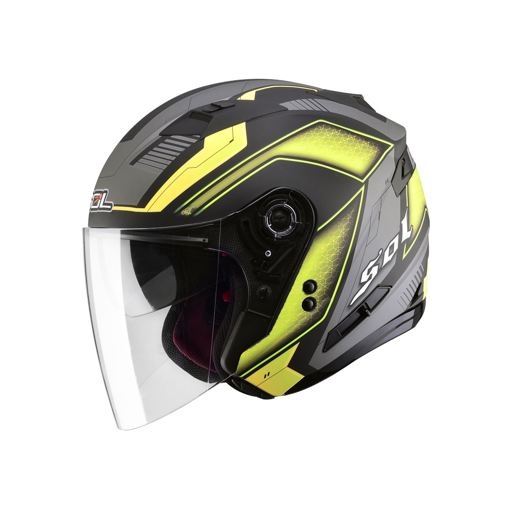 【SOL Helmets】SO-7開放式安全帽 (星際_消光黑/螢光黃) ｜ SOL安全帽官方商城 | 蝦皮購物