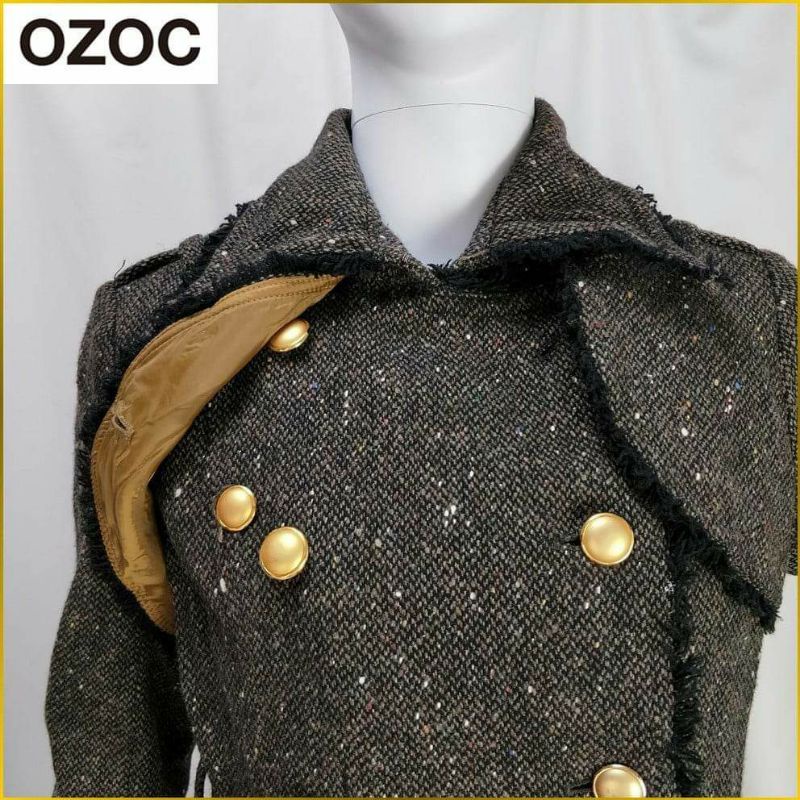日本二手衣 ️風衣款外套 OZOC 女 M號 中長版 毛料大衣外套 羊毛呢大衣外套 防寒外套 日本女裝 AF591O | 蝦皮購物