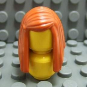 【積木2010】樂高 LEGO 深橘色 斜分長髮 / 金妮 衛斯理 頭髮 / 女生 頭髮 92083 (H-09) | 蝦皮購物