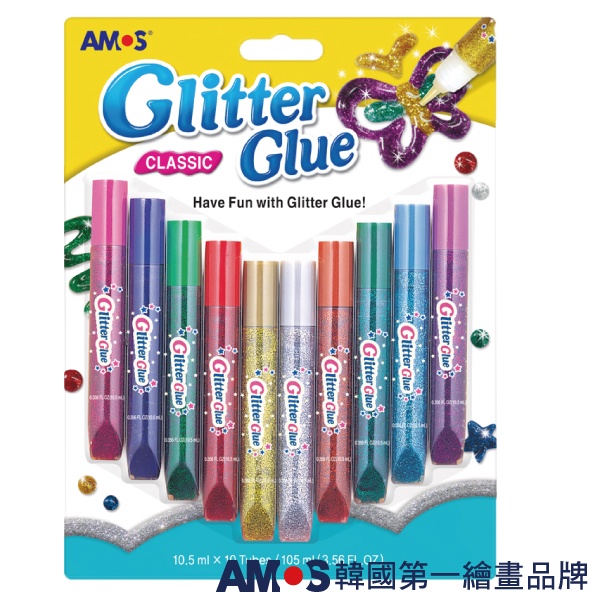 韓國AMOS 10色金蔥膠 卡片DIY 手工材料 裝飾膠 美工膠 小幫幫福利社現貨供應 | 蝦皮購物
