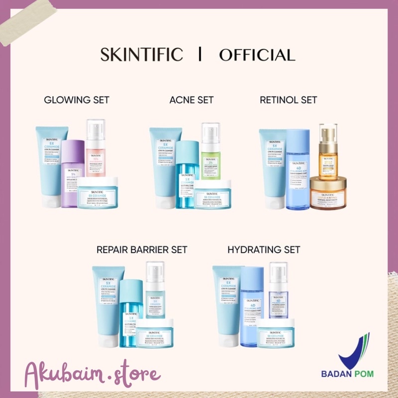 SKINTIFIC Set 4 Pcs Hydra Barrier Glowing Acne Set READY | 蝦皮購物