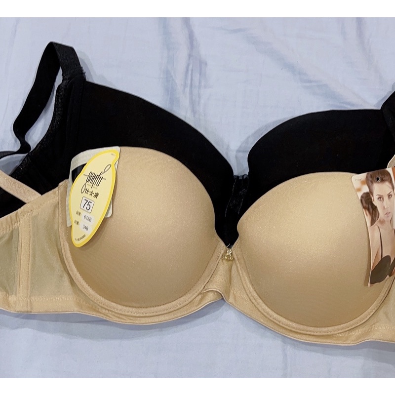 仕女膚 胸罩 胸型好看 托高 34B /75B搭配修身衣服適合 不會露出胸罩的形狀 胸型很順 2色 膚色健康 黑色性感 | 蝦皮購物