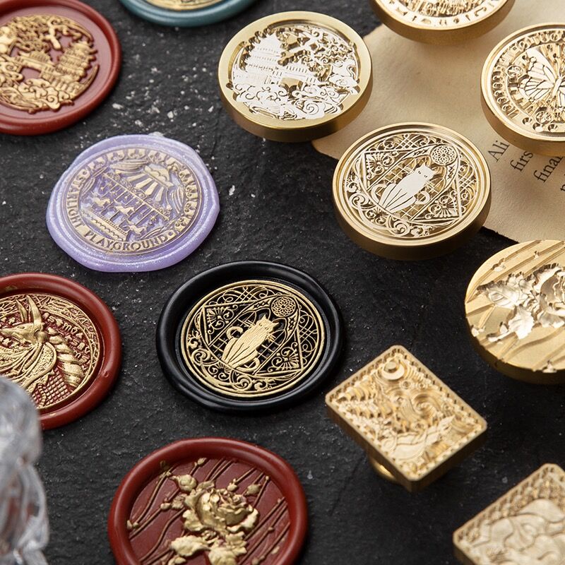 【Ang 24h出貨】10月火漆印章 梵高星空圖案 信封封口手賬密封 3D立體異形浮凋 | 蝦皮購物