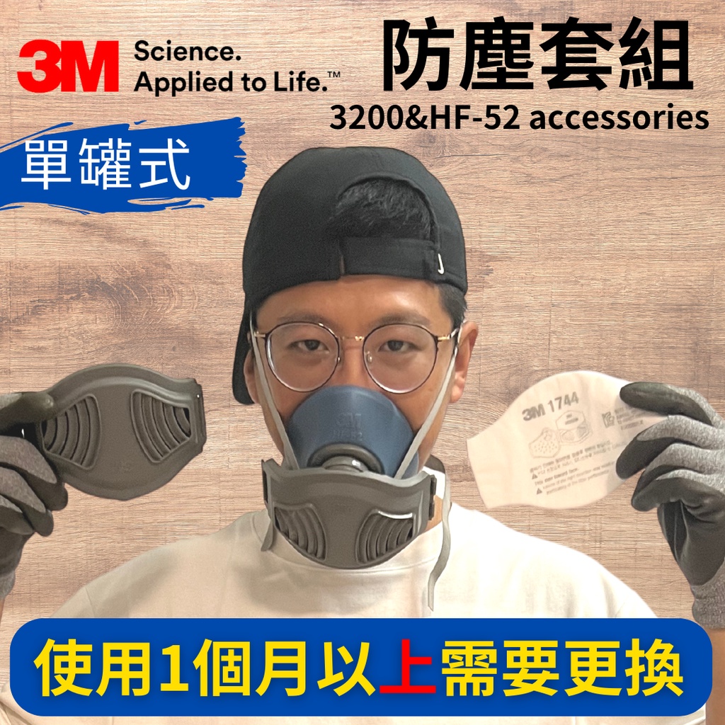 ⚠️【防塵套組過濾盒及濾棉】3M-3200|HF-52|單罐式防毒面具|【家樂工安防護】 | 蝦皮購物