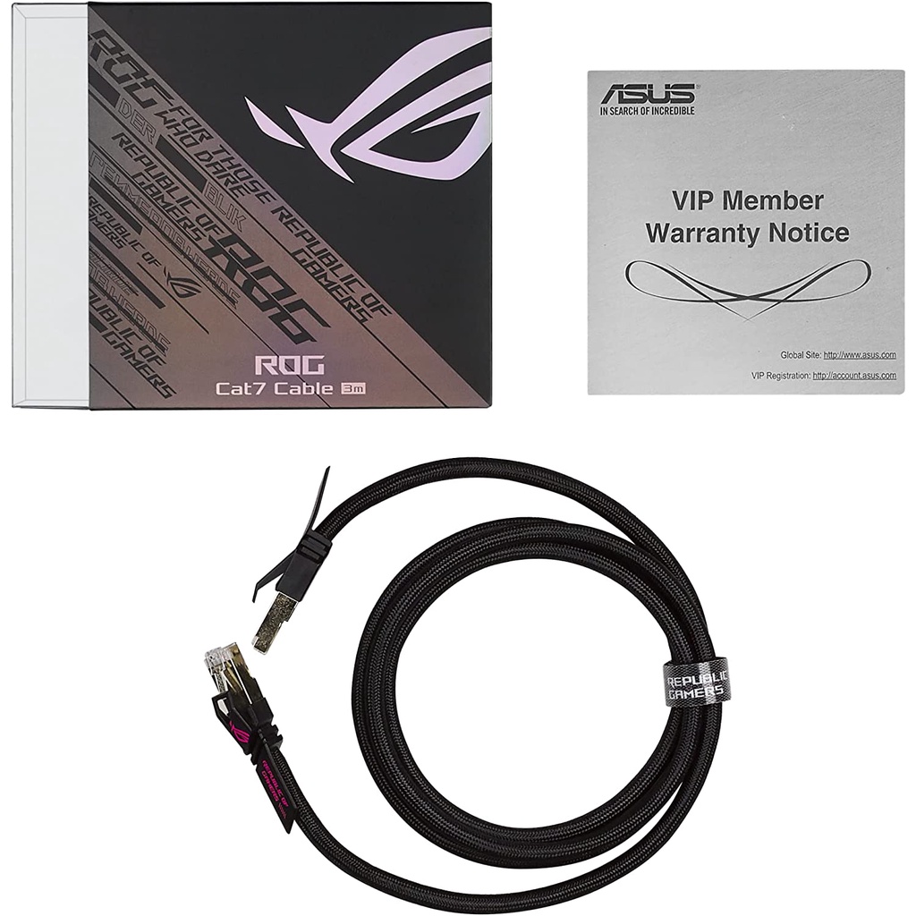 全新 美版 ASUS ROG CAT7 CABLE 1.5m 3m 華碩 網路線 電競 600MHz 10Gbps | 蝦皮購物