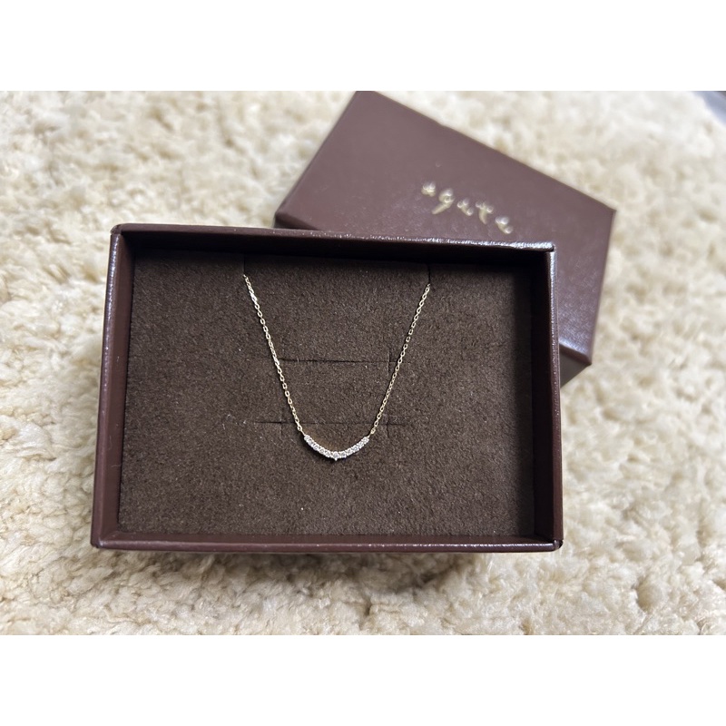 agete 18k 微笑鑽石項鍊 0.04 ct 雪花0.06ct 鑽石 | 蝦皮購物