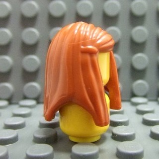 【積木2010】樂高 LEGO 深橘色 斜分長髮 / 金妮 衛斯理 頭髮 / 女生 頭髮 92083 (H-09) | 蝦皮購物