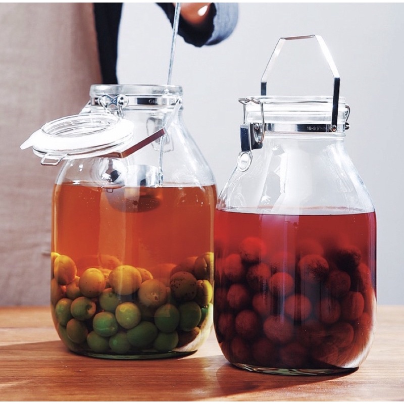 二手9.9成新 梅酒罐 日本星硝 cellarmate 4L不鏽鋼把手玻璃密封罐 | 蝦皮購物