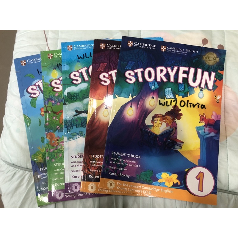 二手/全美上課教材/ Cambridge Storyfun 1-5 課本/劍橋兒童英檢官方閱讀加強書/鉛筆書寫批改過 | 蝦皮購物