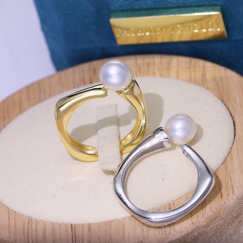 [現貨供應 24H快速出貨] 戒指空托 diy飾品配件 S925纯銀 托配7-9mm圆珠 925銀戒 | 蝦皮購物