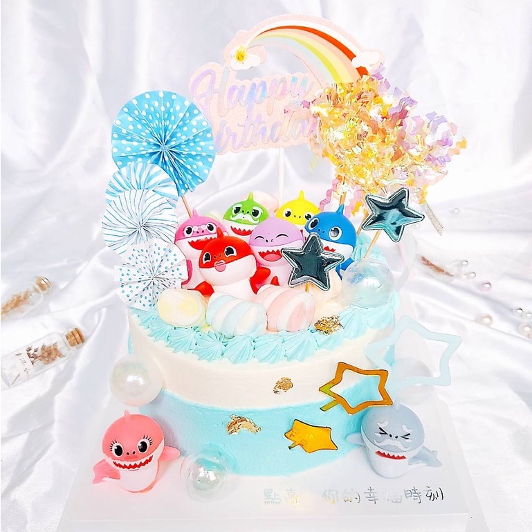 Tower Lucky塔吉｜鯊魚寶寶蛋糕 生日蛋糕 造型蛋糕 寶寶蛋糕 幼稚園蛋糕 幼兒園生日 Baby Shark | 蝦皮購物