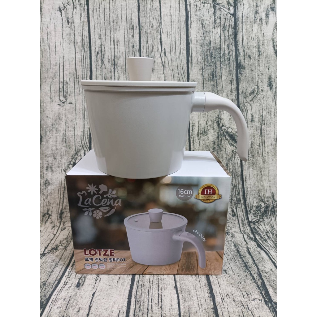 【有發票】韓國Lacena陶瓷多功能附蓋單柄鍋16CM 湯鍋 泡麵鍋 小火鍋 獨享鍋 油炸鍋 | 蝦皮購物