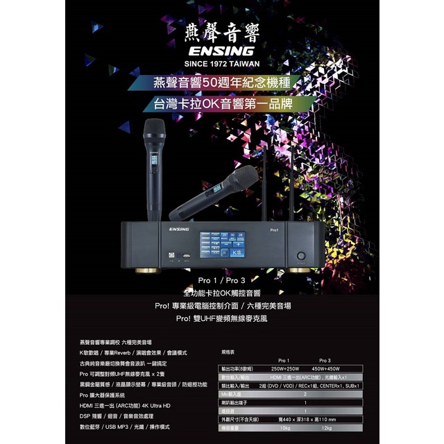 [ 新北新莊 名展音響] 燕聲 ENSING PRO3 450W數位化擴大機 | 蝦皮購物