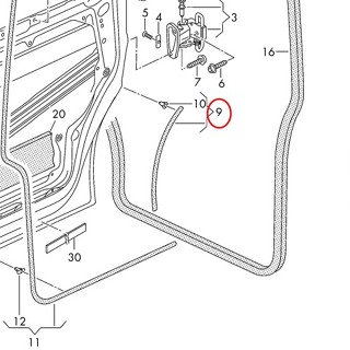 【奧斯德VAG】7H0837565A 福斯 T5 T6 防水橡皮 防水膠條 前門 車門 德國原廠 | 蝦皮購物